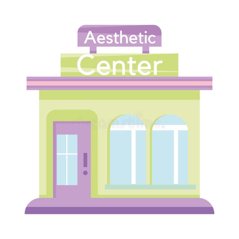 Isolated Flat Aesthetic Center Building Icon Stock Illustrations – 11 ...