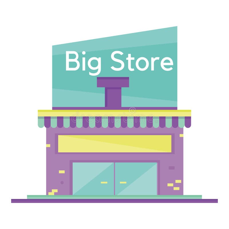 Isolated Flat Big Store Icon Stock Vector - Illustration of building ...