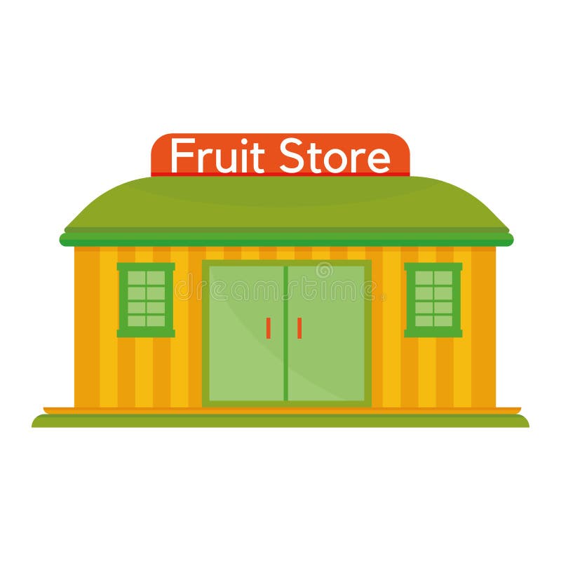 Isolated Flat Fruit Store Icon Stock Illustration - Illustration of ...