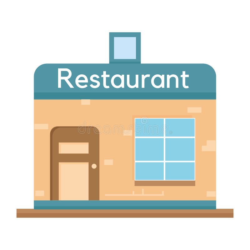 Isolated Flat Restaurant Building Icon Stock Vector - Illustration of ...