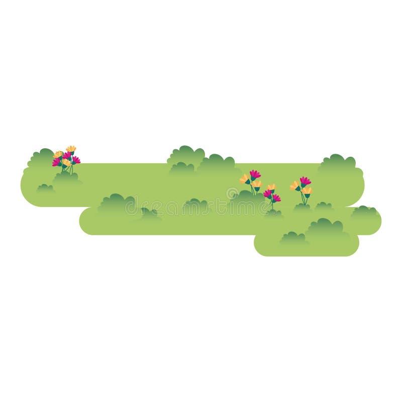 Isolated Flat Style Outdoor Land with Grass Vector Stock Vector ...