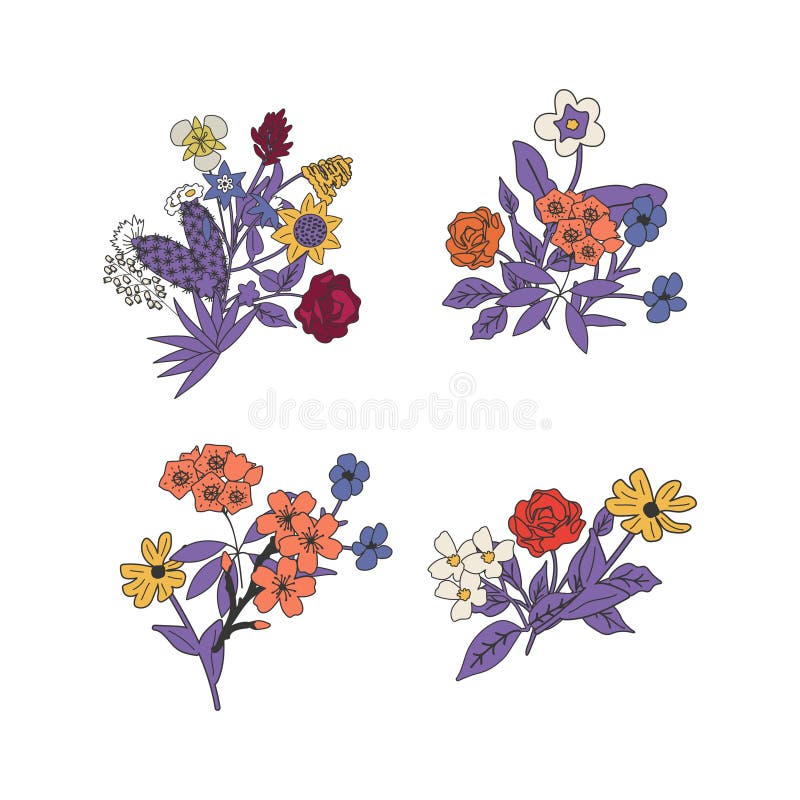Isolated floral bunches stock vector. Illustration of laurel - 238838779