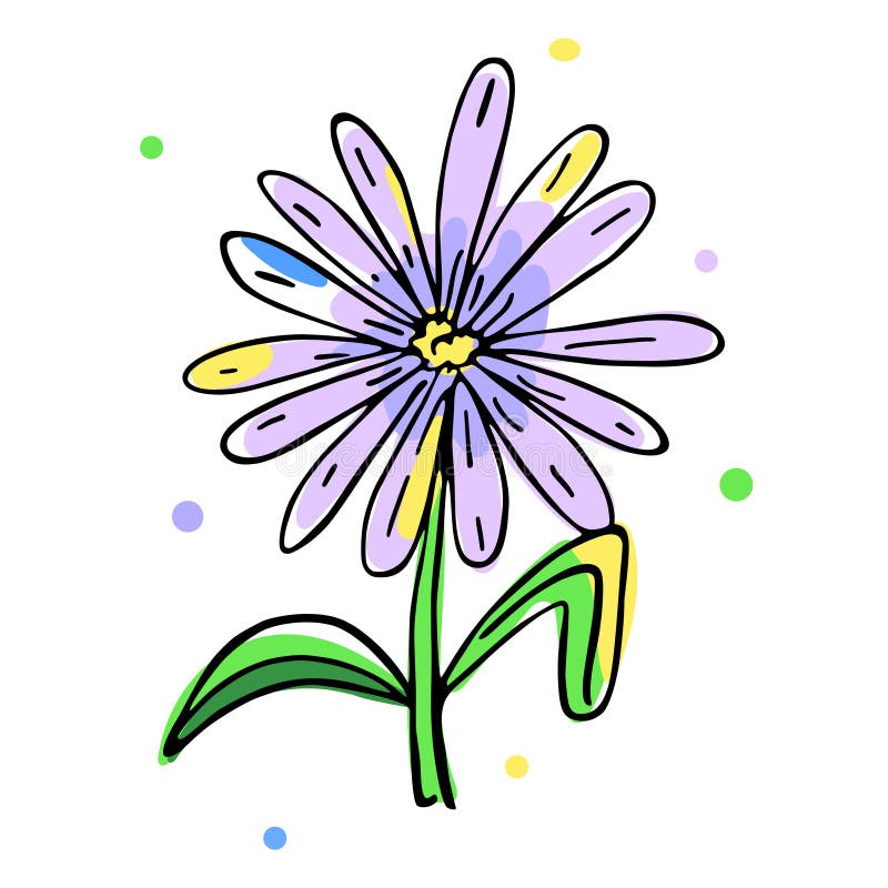 Isolated Flower Sketch Spring Time Stock Vector - Illustration of ...