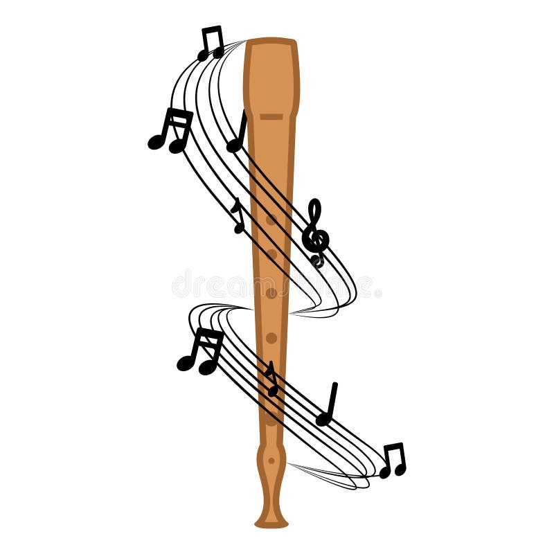 Isolated flute outline stock vector. Illustration of vector - 99535252