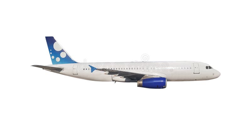 Isolated flying airplane stock photo. Image of arrival - 121723974