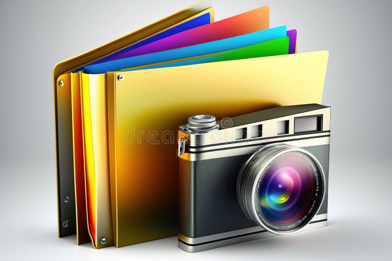 On Isolated Folder Camera Photo Icon Folder Pc Album Photo Stock ...