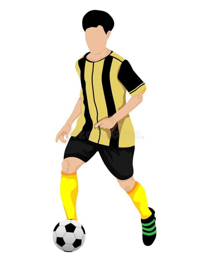 The Football Player Cartoon Shape Stock Vector - Illustration of shape ...
