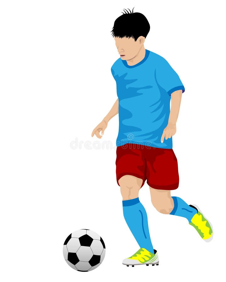 The Football Player Cartoon Shape Stock Vector - Illustration of shape ...