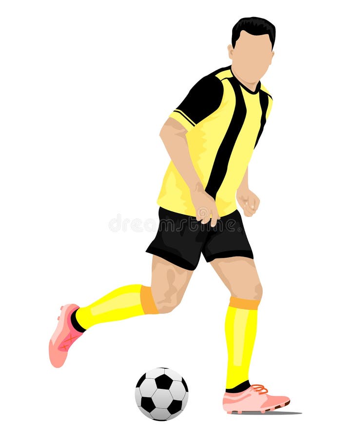 The Football Player Cartoon Shape Stock Vector - Illustration of shape ...