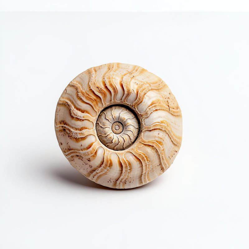 Isolated Fossils Layers, Unique Nautilus Shell with Intricate Pattern ...
