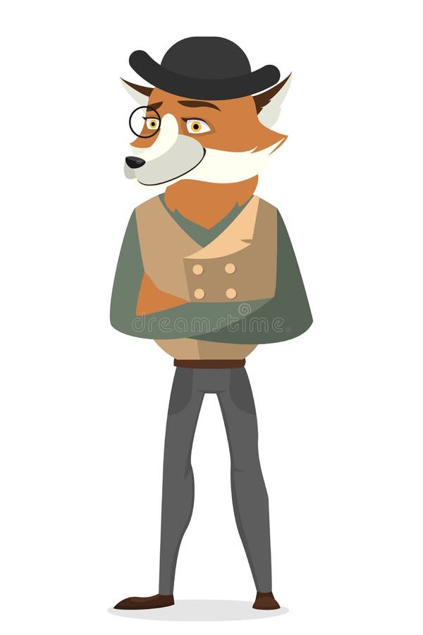 Isolated fox man. stock vector. Illustration of fashion - 107322060