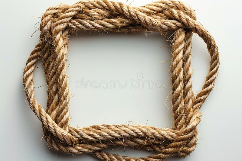 An Isolated Frame Made of Rope with the Shape of a Square on a White ...