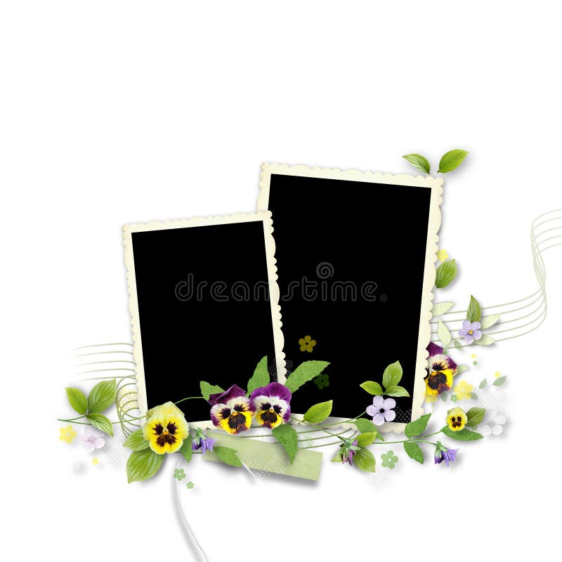 Isolated Frame for Two Photos Stock Image - Image of paper, easter ...