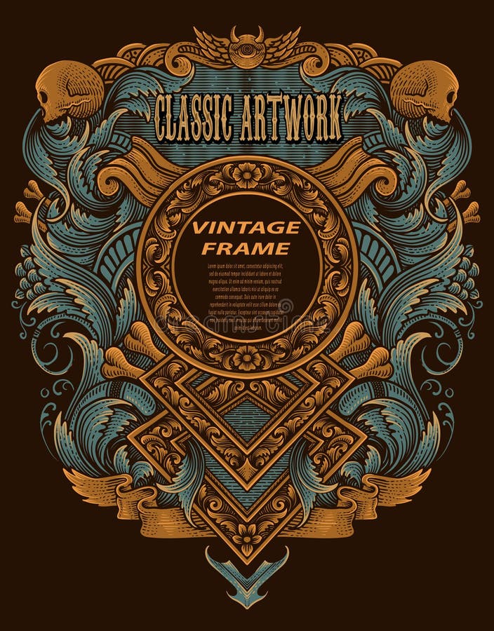 Skull Frame Baroque Stock Illustrations – 148 Skull Frame Baroque Stock ...