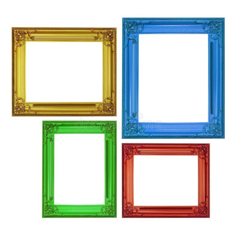 Isolated Frames in Classic Style in Four Colors Stock Photo - Image of ...