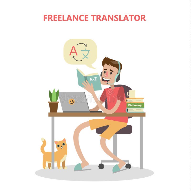 Isolated Freelance Translator. Stock Vector - Illustration of people ...