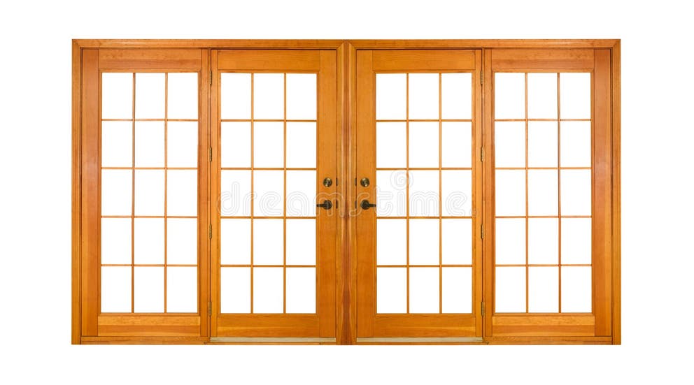 Isolated French Doors (clipping Path) Stock Photo - Image of frame ...