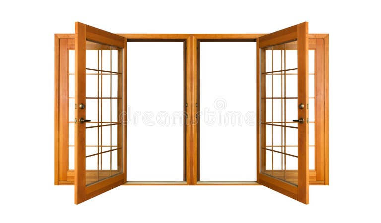 Isolated French Doors (clipping Path) Stock Image - Image of opening ...