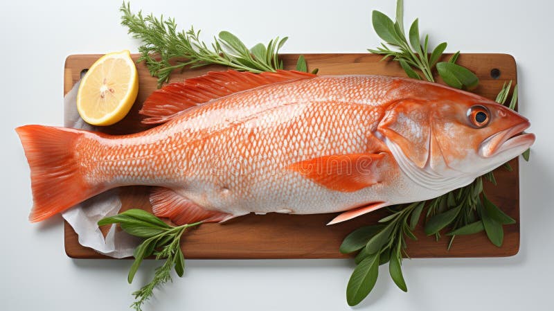 Isolated fresh fish stock illustration. Illustration of rosemary ...