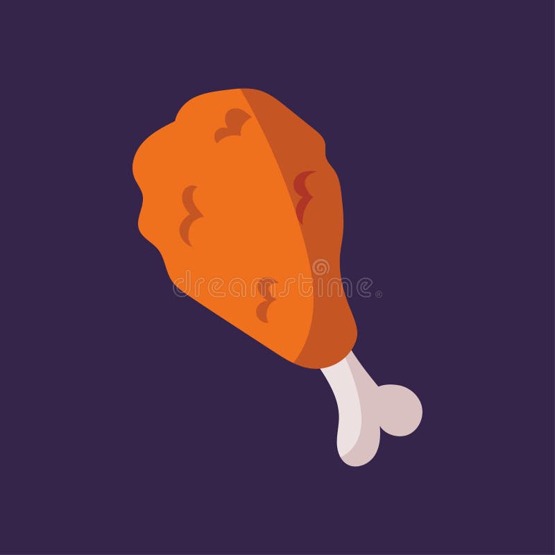 Isolated Fried Chicken Leg Icon Stock Vector - Illustration of meal ...