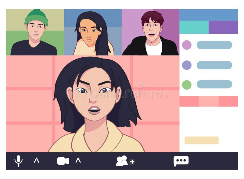 Isolated friends call stock vector. Illustration of online - 197511946