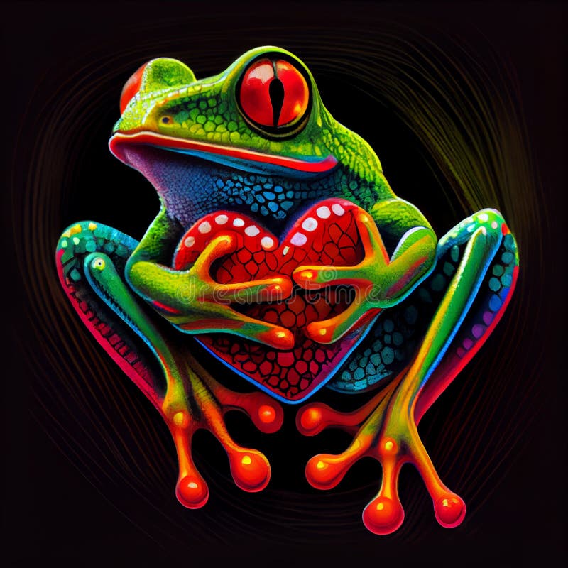 Isolated Frog Draw Animated Animals Vector Illustration Stock Vector ...