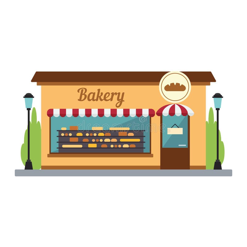 Isolated Front View Bakery Store Building Vector Stock Vector ...