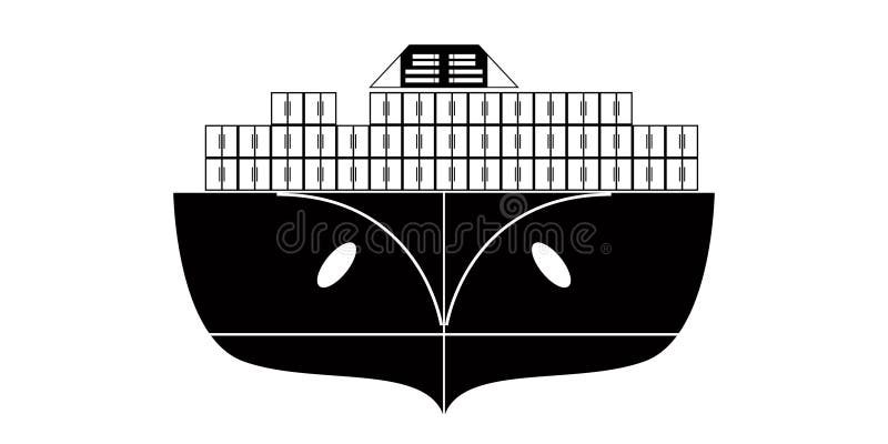 Isolated Front View of a Cargo Ship Icon Stock Vector - Illustration of ...
