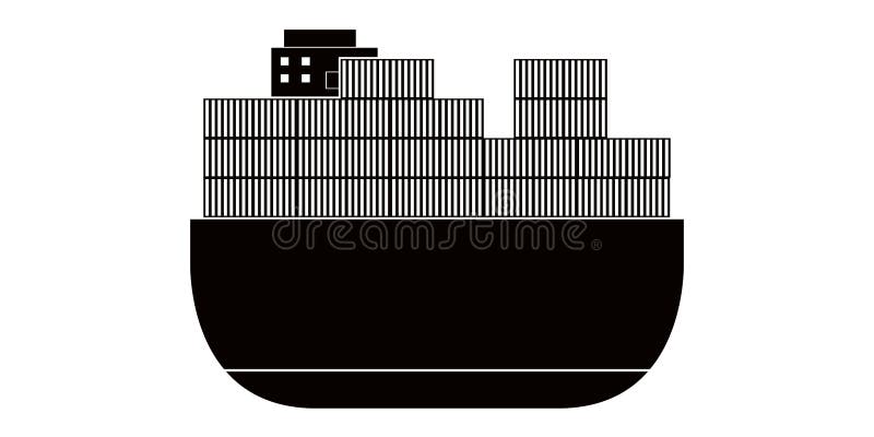 Isolated Front View of a Cargo Ship Icon Stock Vector - Illustration of ...