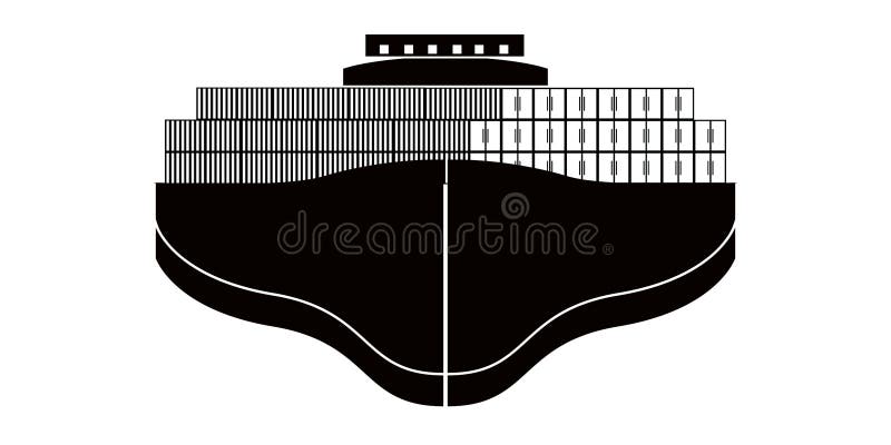 Isolated Front View of a Cargo Ship Icon Stock Vector - Illustration of ...