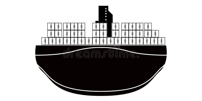 Isolated Front View of a Cargo Ship Icon Stock Vector - Illustration of ...