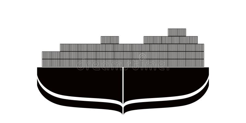 Isolated Front View of a Cargo Ship Icon Stock Vector - Illustration of ...