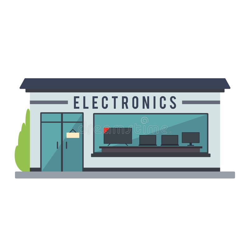 Cartoon Electronic Store Building