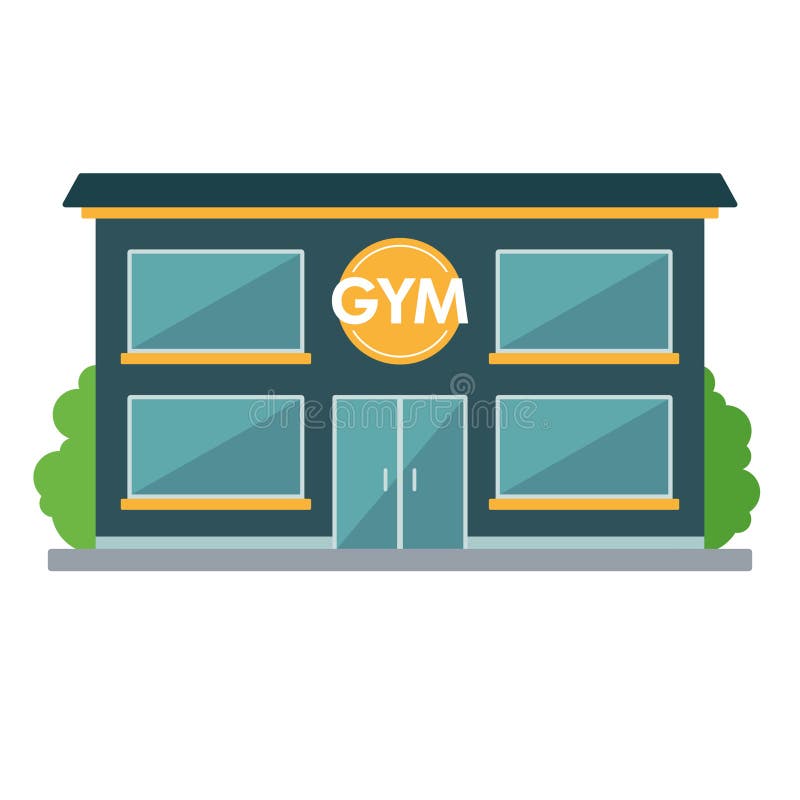 Isolated Front View Gym Building Vector Stock Vector - Illustration of ...