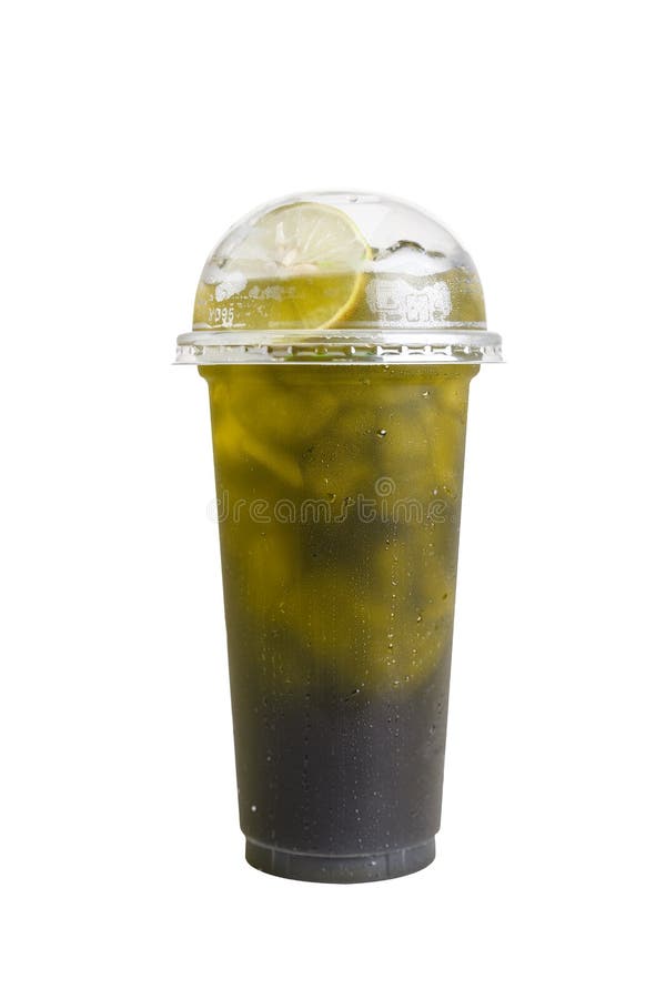 Isolated Front View of Iced Fresh Milk in Plastic Cup with Plastic Cap ...