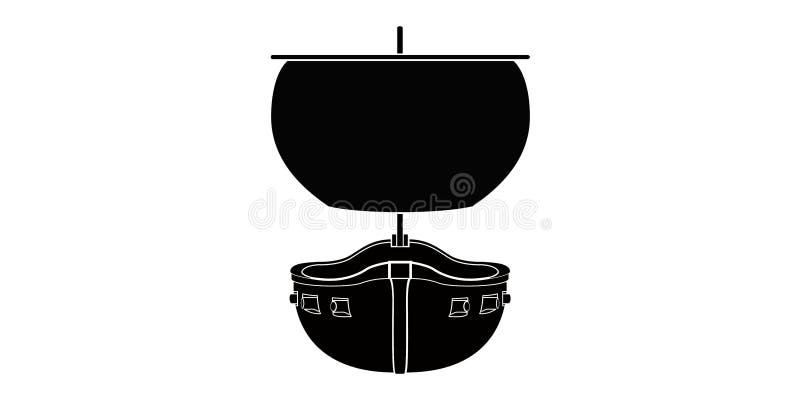 Isolated Front View of a Pirate Ship Icon Stock Vector - Illustration ...