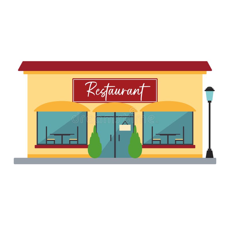 Isolated Front View Restaurant Building Vector Stock Vector ...