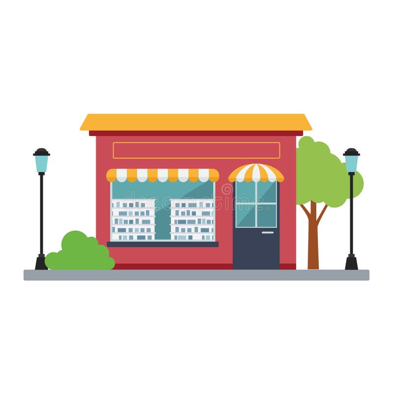 Isolated Front View Small Business Store Building Vector Stock Vector ... Isolated Front View Small Business Store Building Vector Stock Vector ...