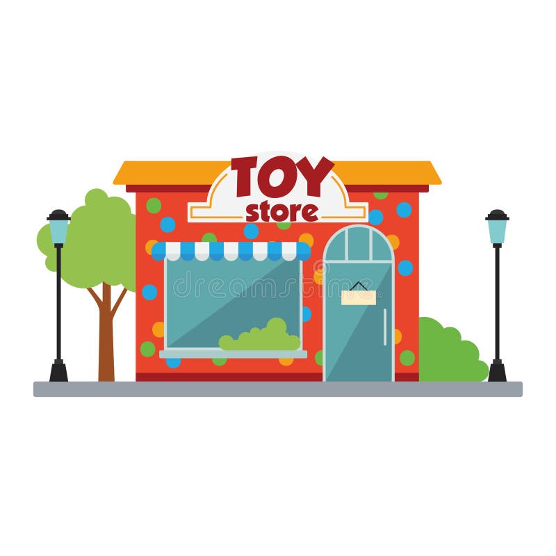 Isolated Front View Toy Store Building Vector Stock Vector ...
