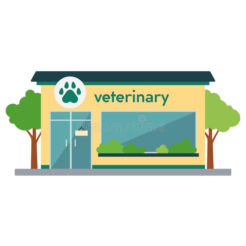 Isolated Front View Veterinary Building Vector Stock Vector ...