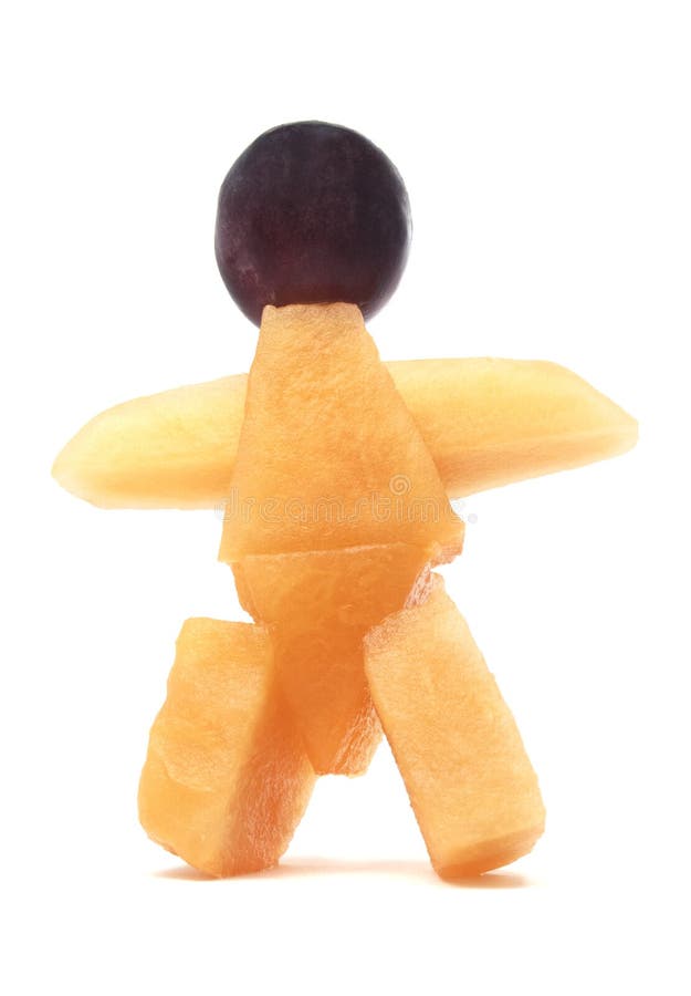 Isolated Fruit Person on a White Background. Stock Photo - Image of ...