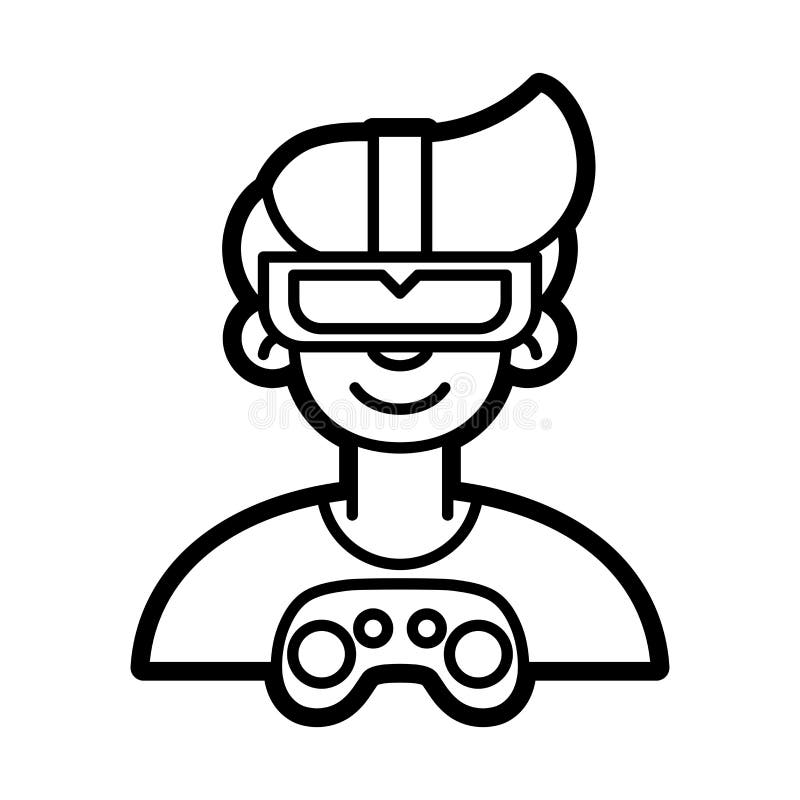 Isolated Gamer Man with a Joystick Stock Vector - Illustration of ...