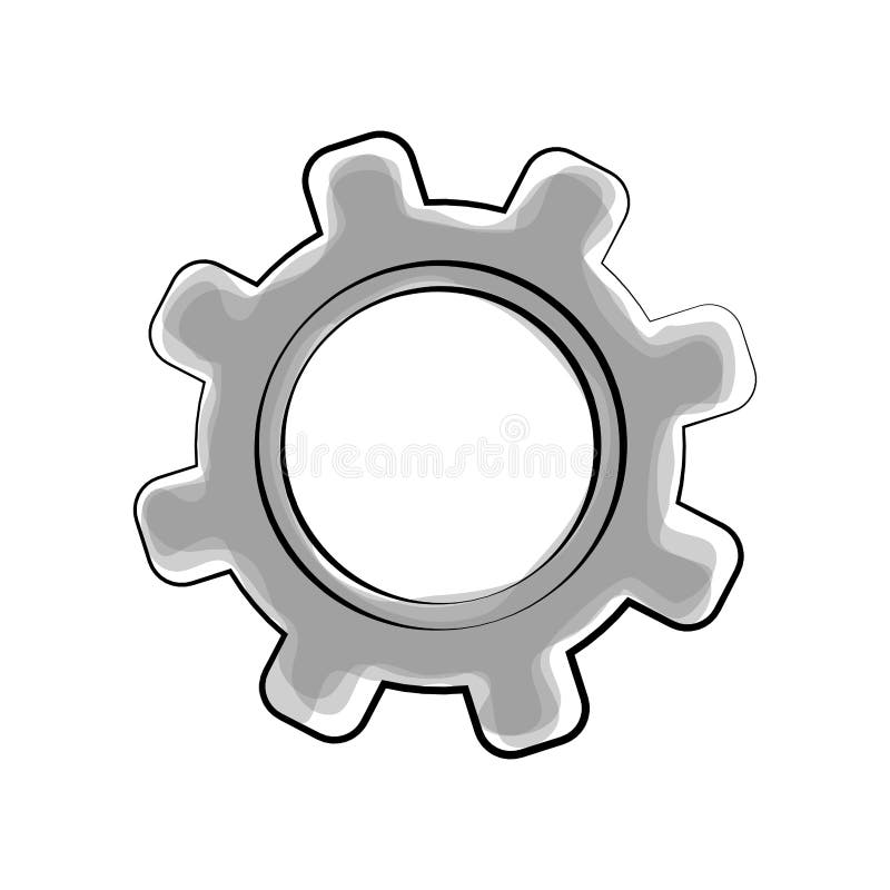 Isolated gear draw stock illustration. Illustration of innovation ...