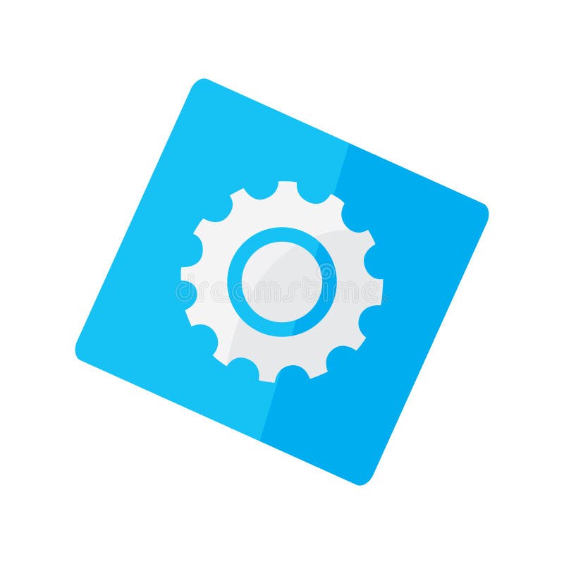 Isolated Gear Symbol on a Blue Sticker Stock Vector - Illustration of ...