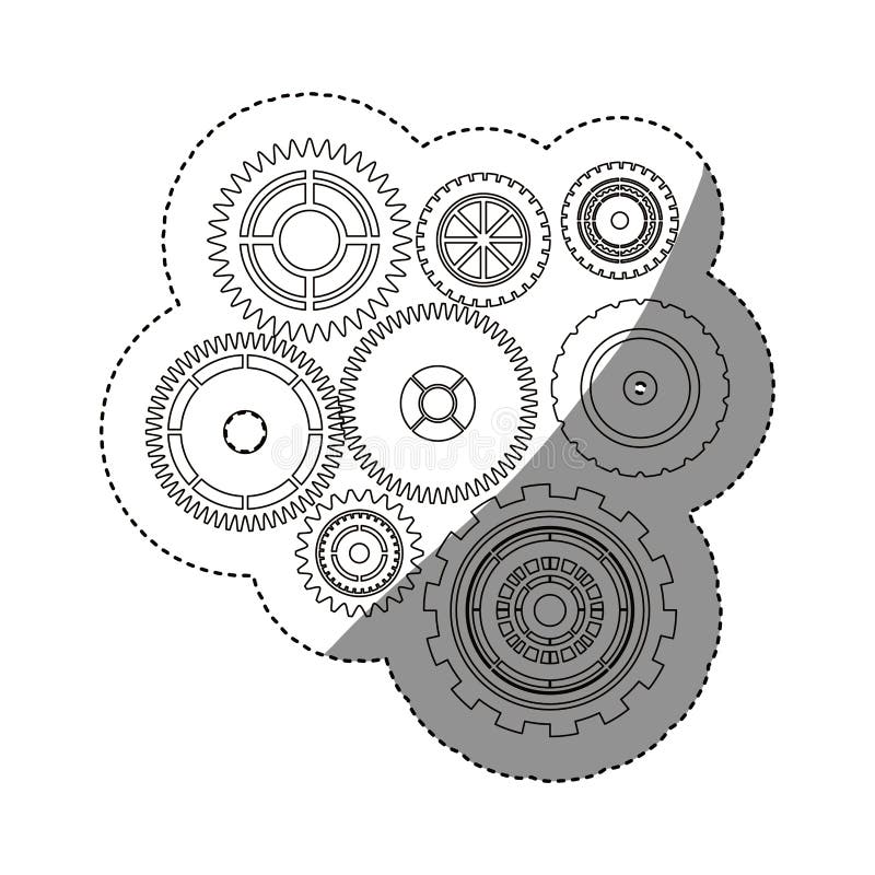Isolated gears design stock illustration. Illustration of technical ...
