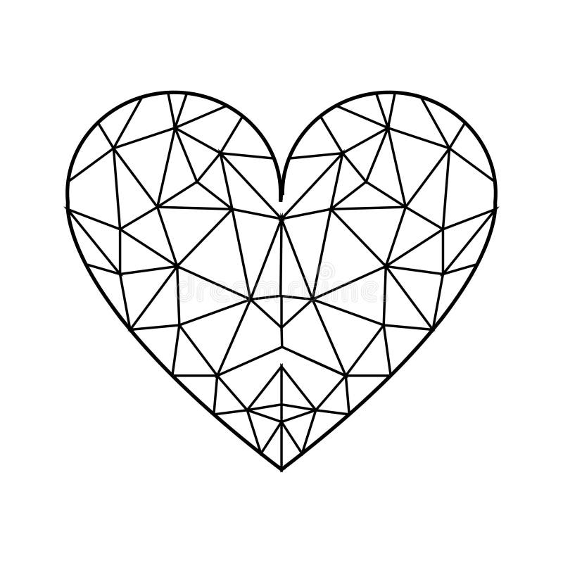 Isolated Geometric Heart Shape Icon Stock Vector - Illustration of ...