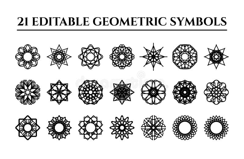 Geometric Ornaments Set stock vector. Illustration of ancient - 115113198
