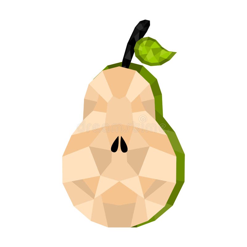 Isolated Geometric Pear Cut. Low Poly Stock Vector - Illustration of ...
