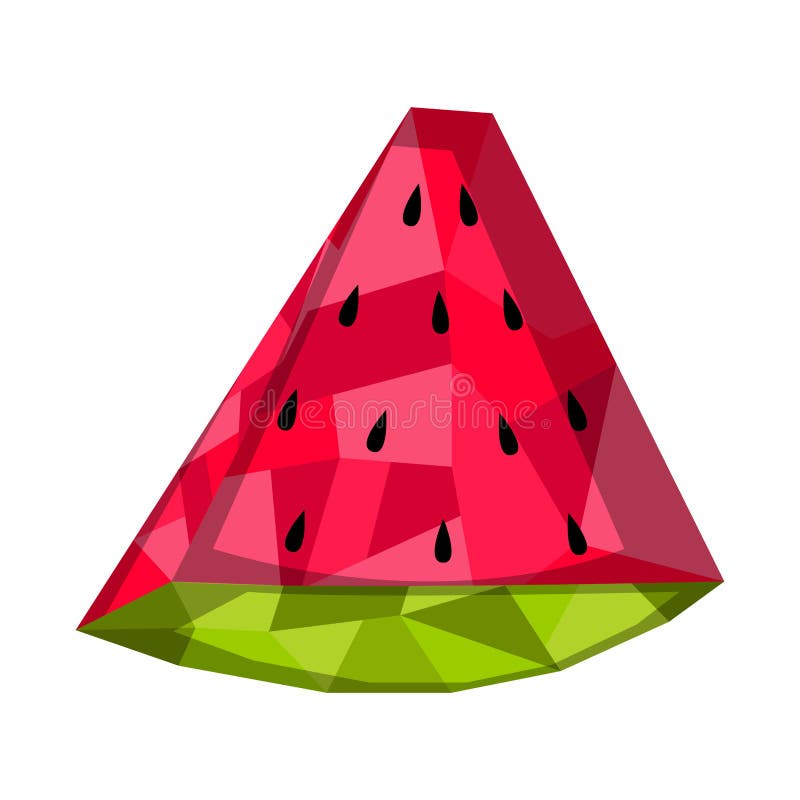 Isolated Geometric Watermelon Cut. Low Poly Stock Vector - Illustration ...