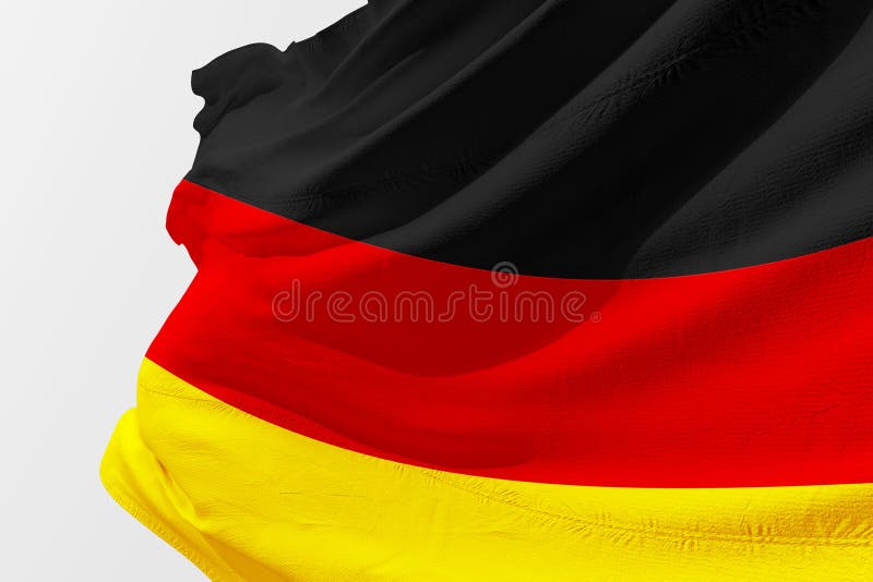 Isolated Germany Flag Waving, 3D Realistic Germany Flag Rendered Stock ...